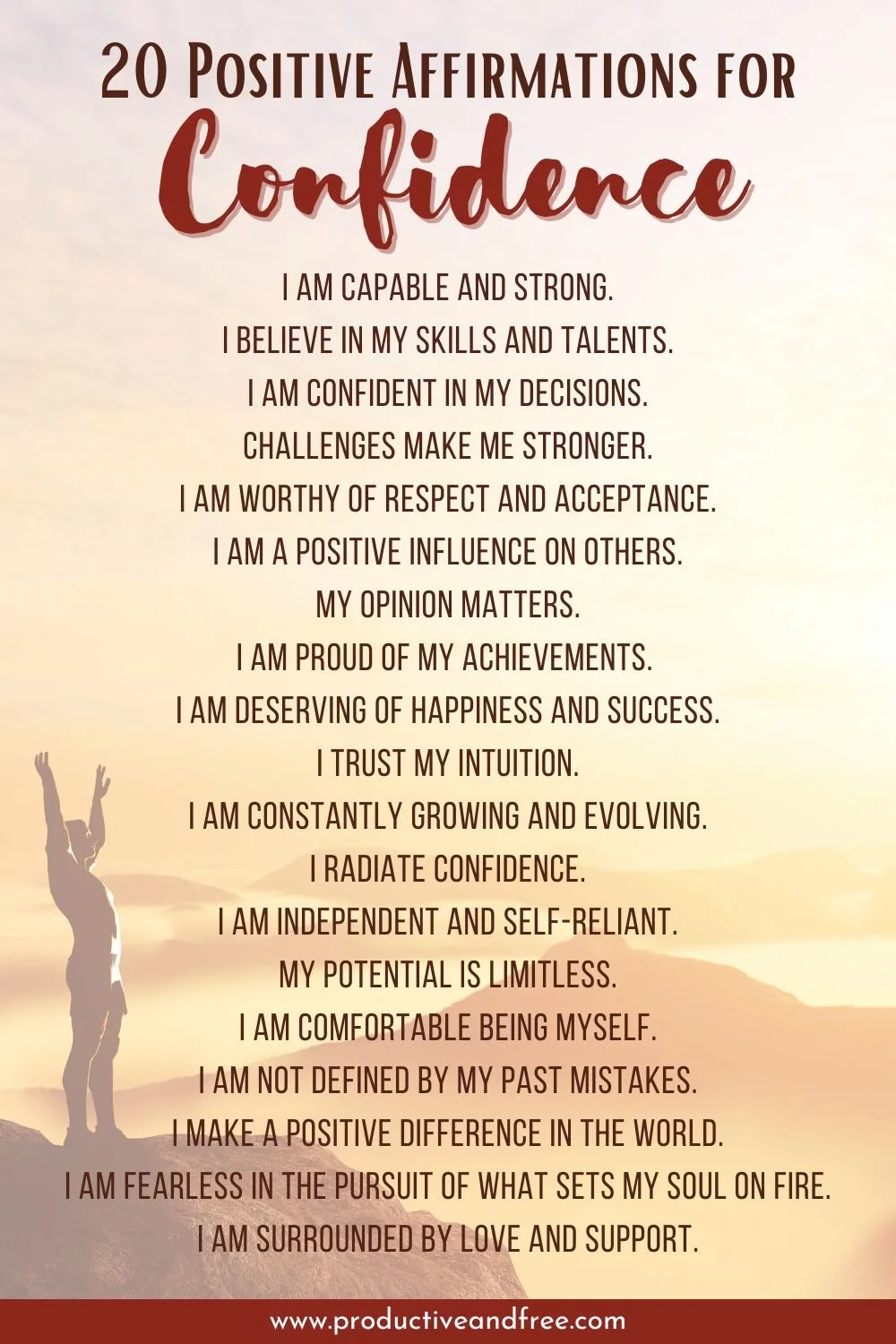 20 Positives Affirmations To Boost Your Confidence Productive And Free 20 Positives Affirmations To Boost Your Confidence Productive And Free