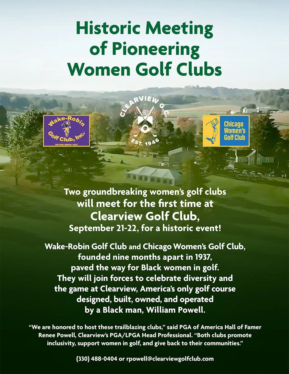 EVENTS — Clearview Golf Club
