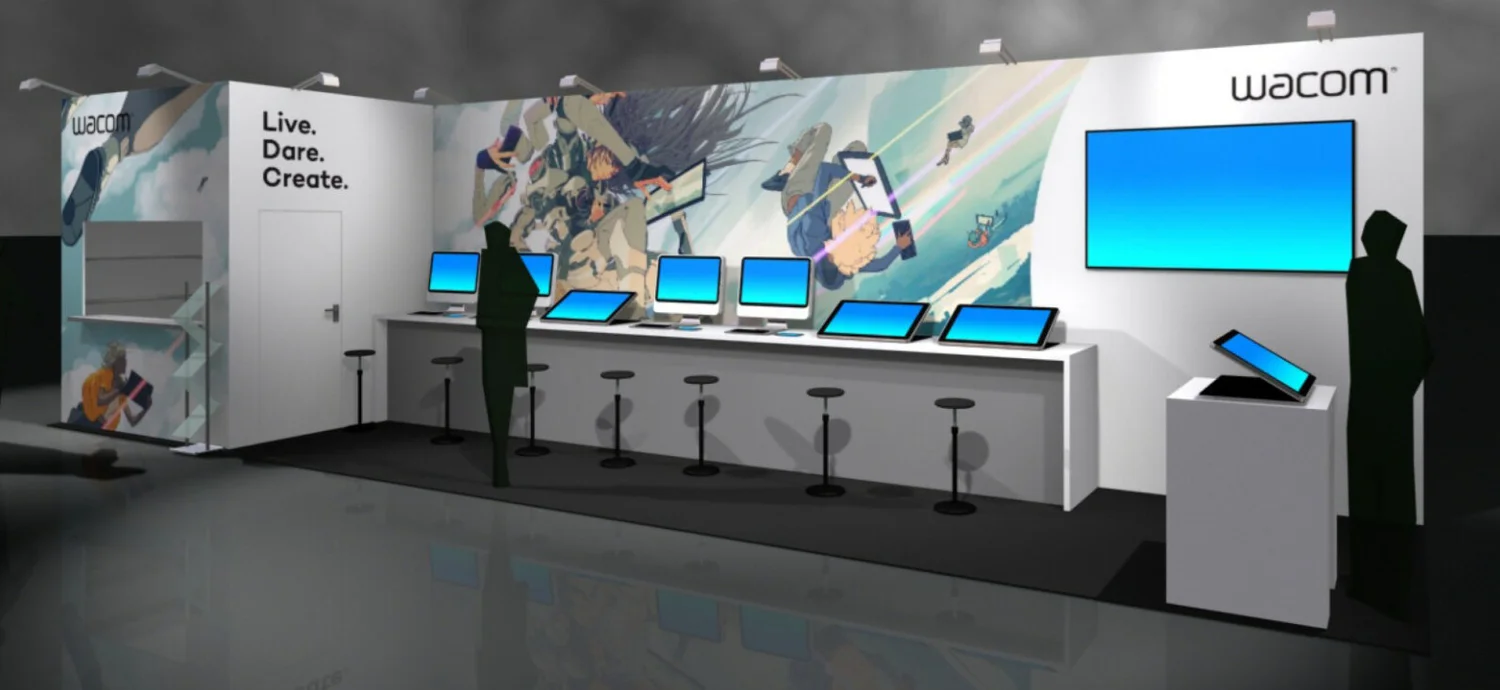 WACOM Live. Dare. Create. | International booth artwork — LRNZ