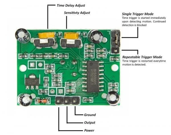 Infrared Pyroelectric Motion Sensor (HC-SR501) — Biomaker.org