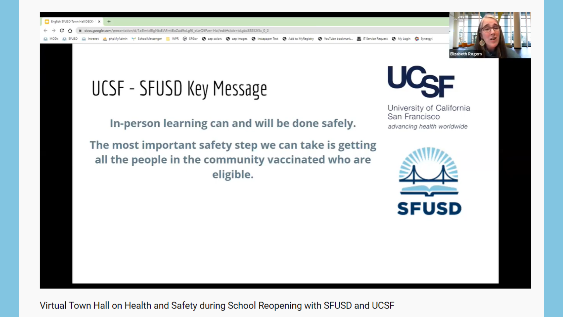 RECAP: SFUSD & UCSF Virtual Town Hall on Health & Safety for School ...