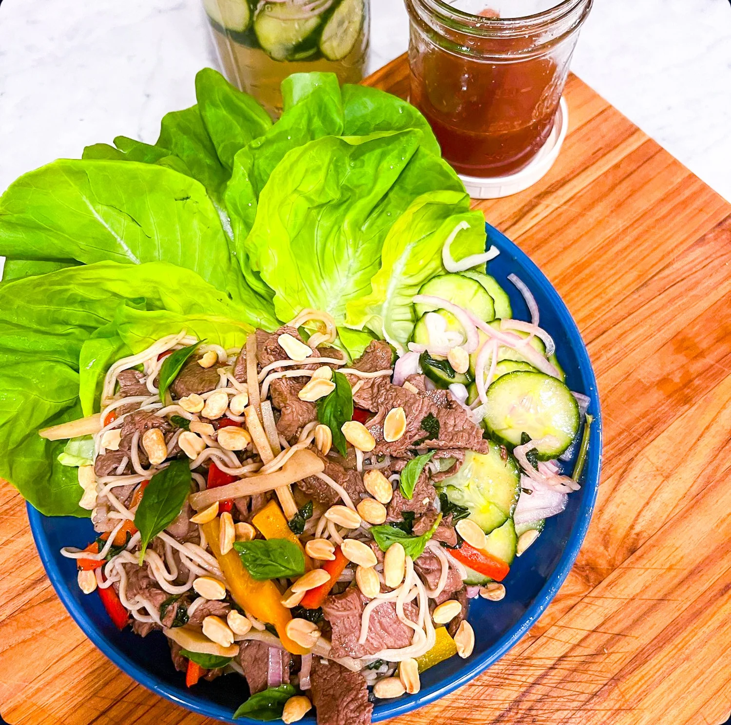 thai basil filet ramen lettuce wraps — lindsayEats.