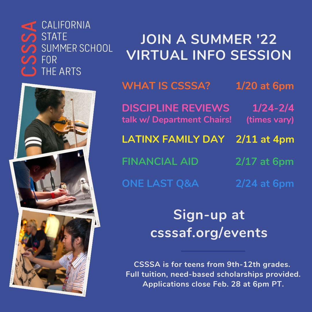 Events — California State Summer School Arts Foundation (CSSSA Foundation)