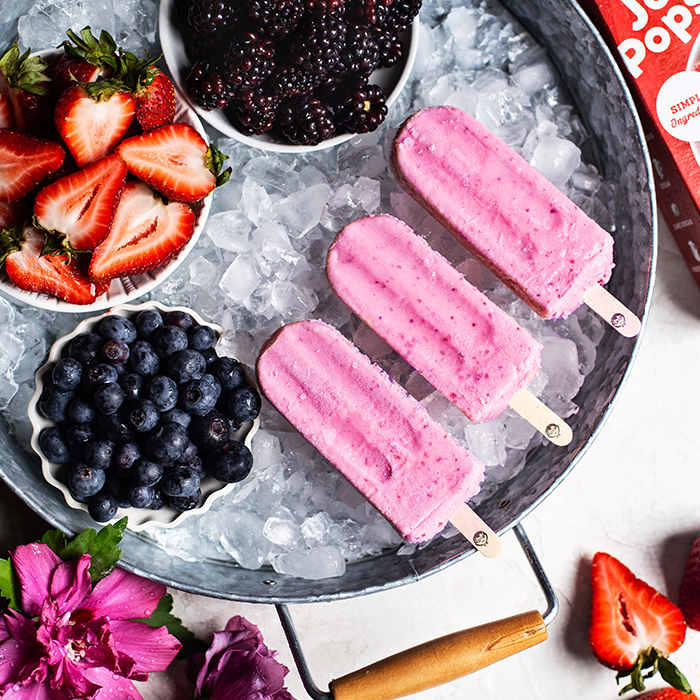 Raspberries & Blueberries Ice Pop | JonnyPops©