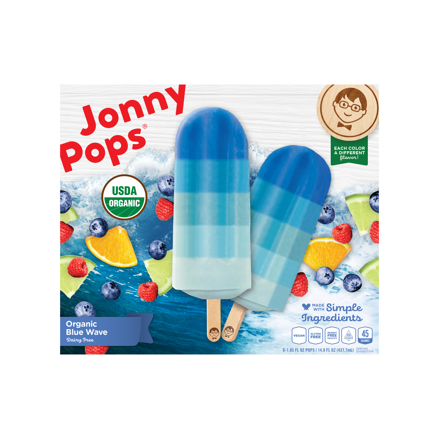 Organic Blue Wave Water Pop | JonnyPops©