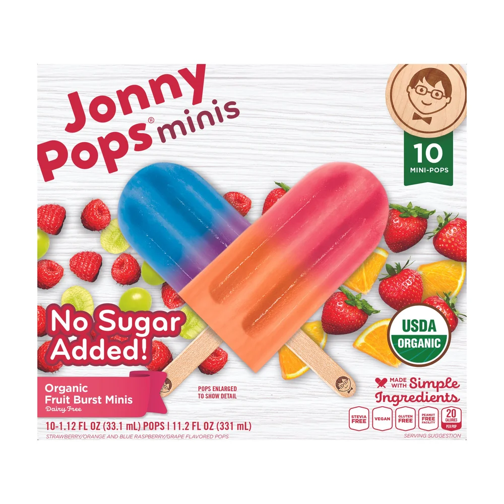 Organic No-Sugar-Added Fruit Burst Minis | JonnyPops©