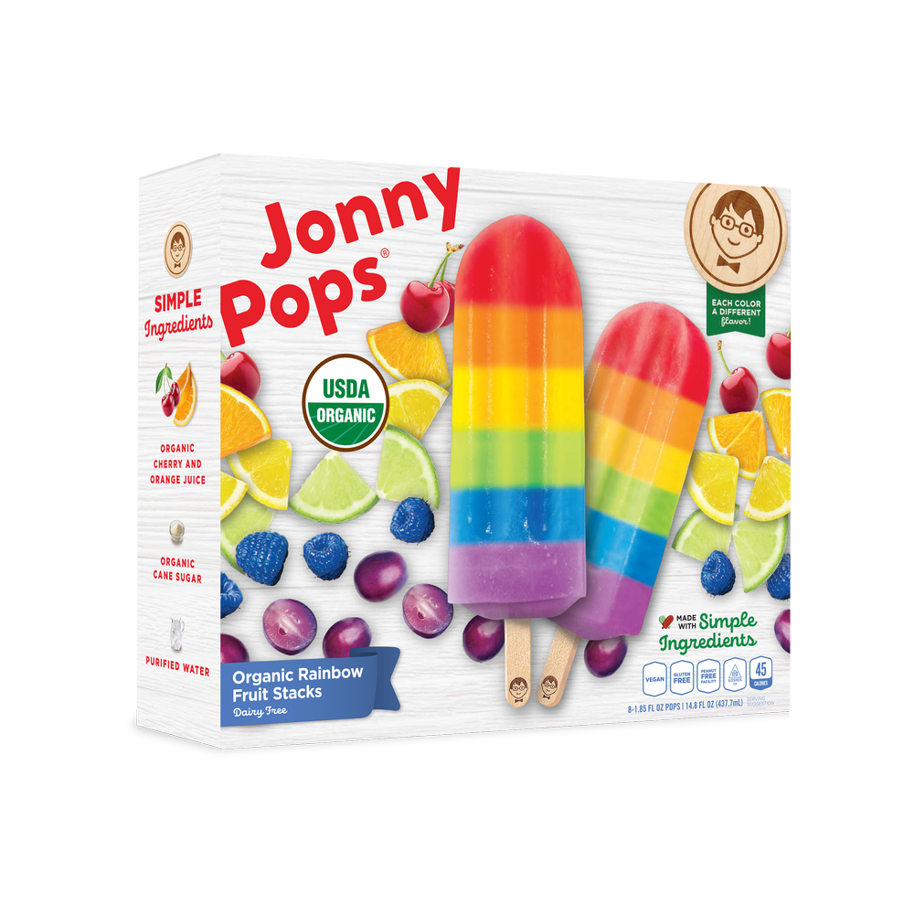Organic Rainbow Fruit Stacks Pops | JonnyPops©