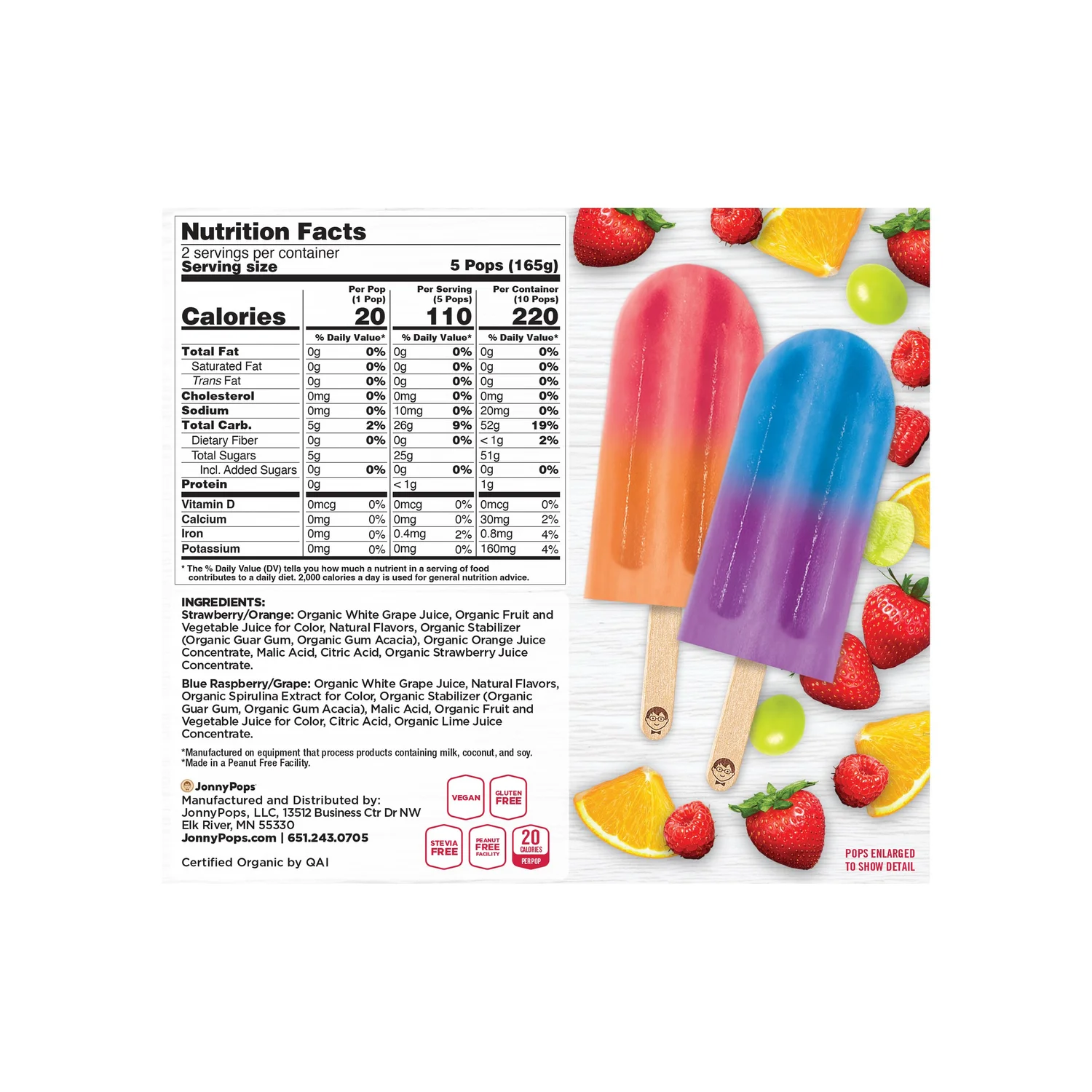 Organic No-Sugar-Added Fruit Burst Minis | JonnyPops©
