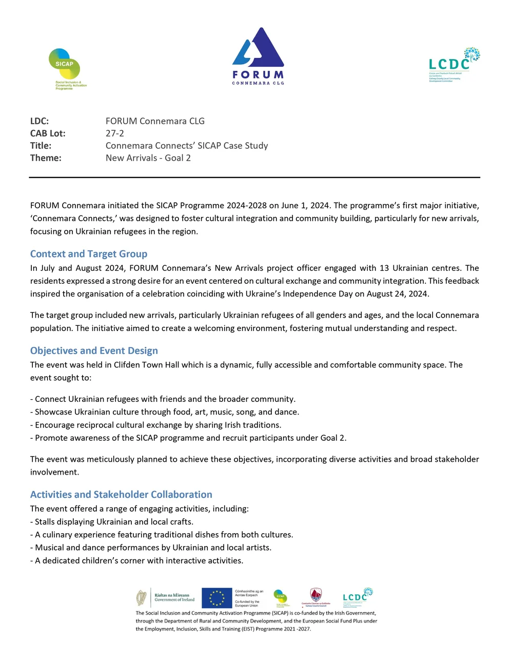 Case Study 2024 — FORUM Connemara CLG