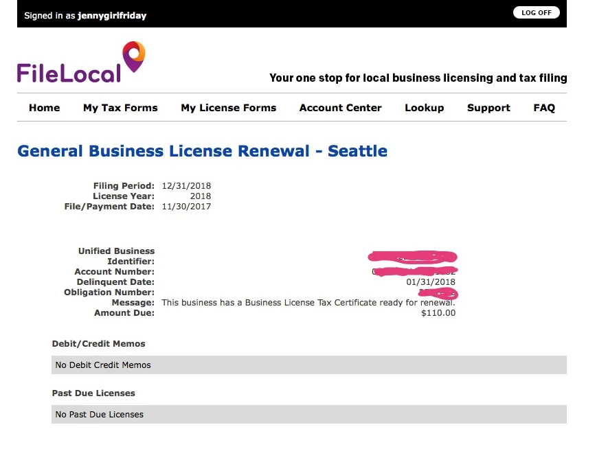Renew Seattle Business License — JGF Biz APOTHECARY