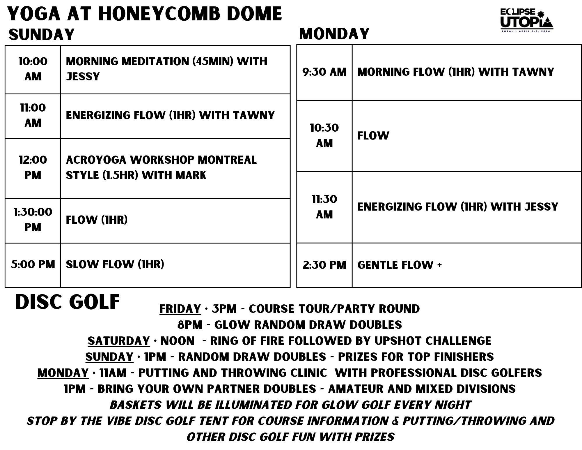 Schedules — UTOPiAfest