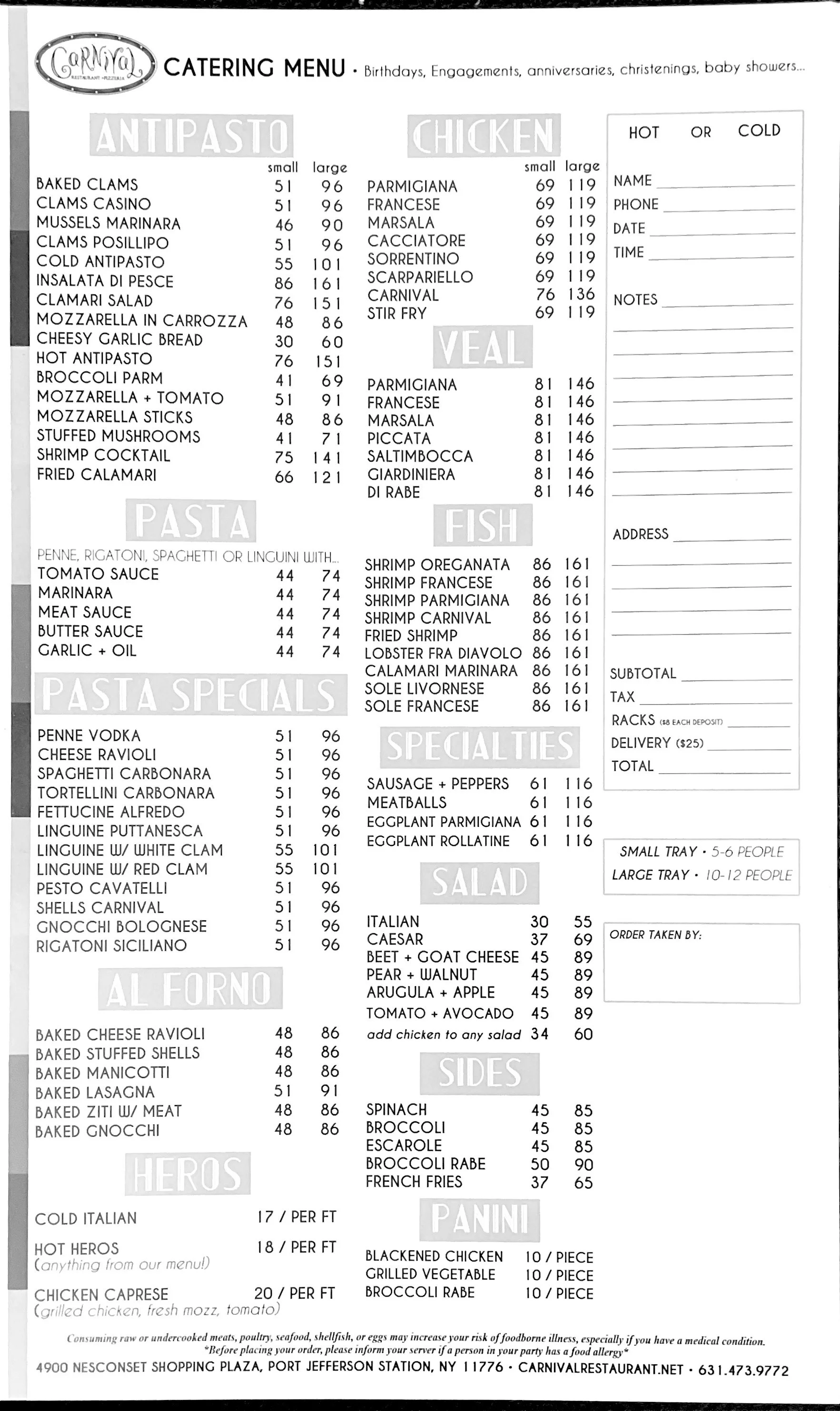 Catering + Party — Carnival