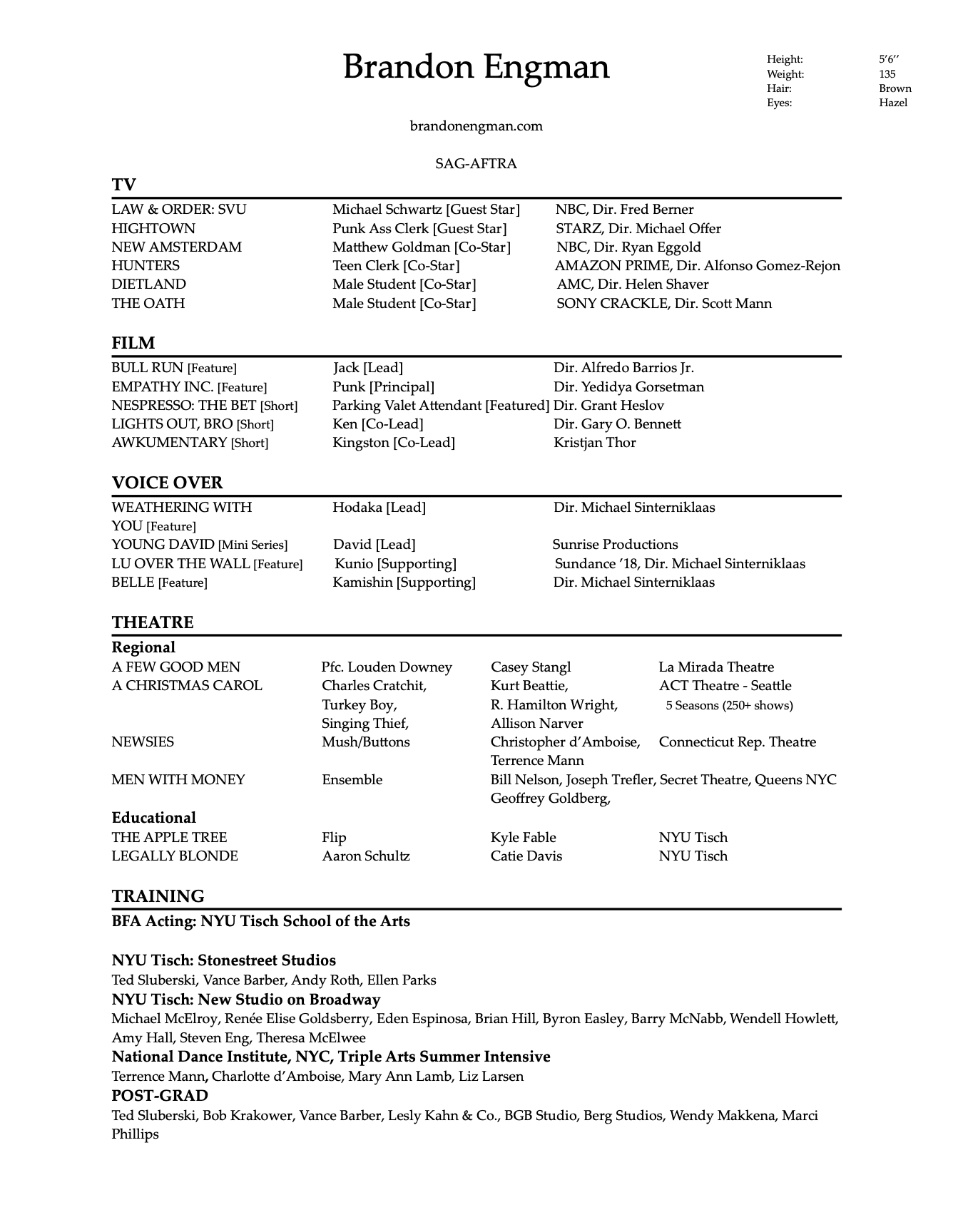 Resume — Brandon Engman