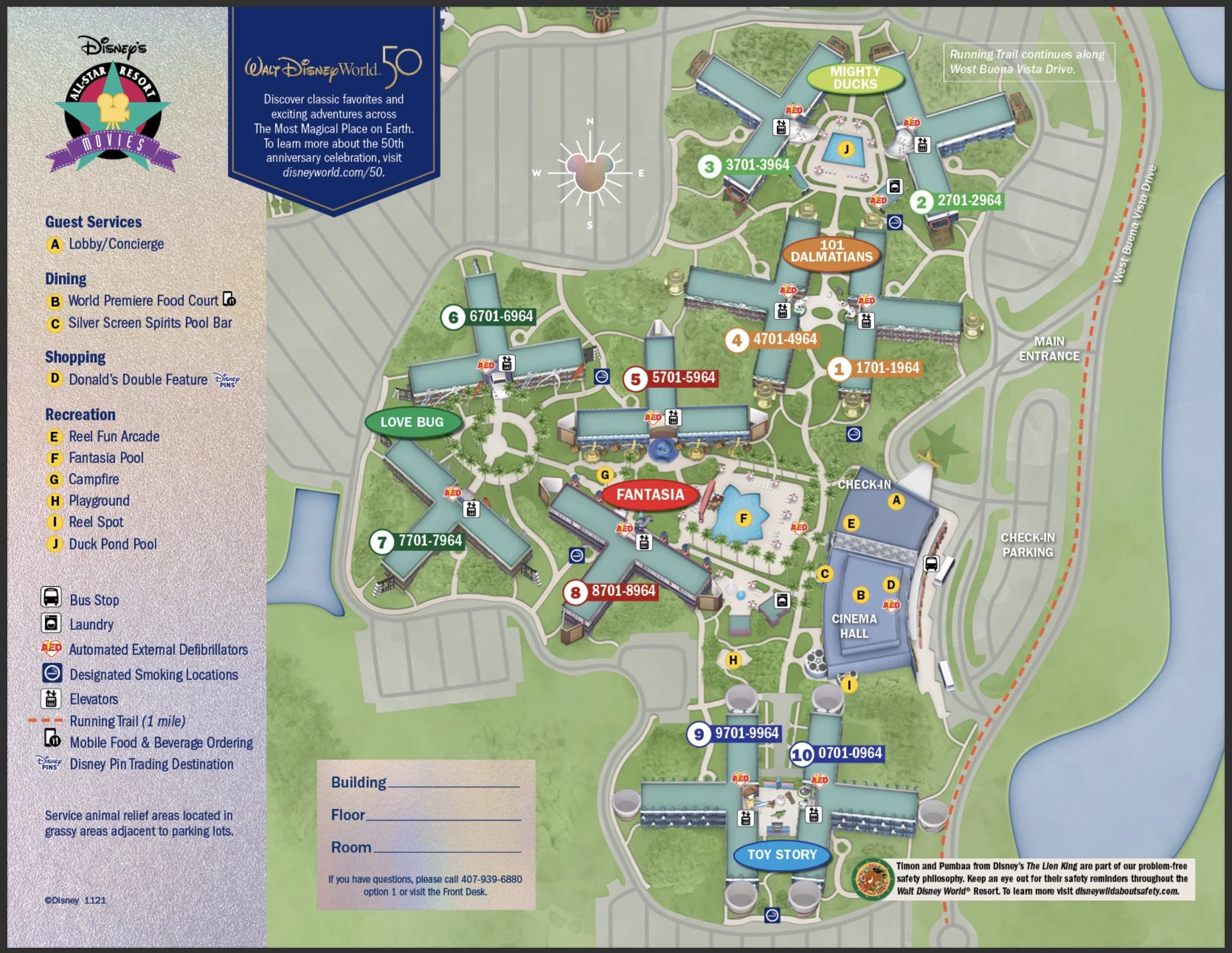 Disney's All Star Movies Resort Map