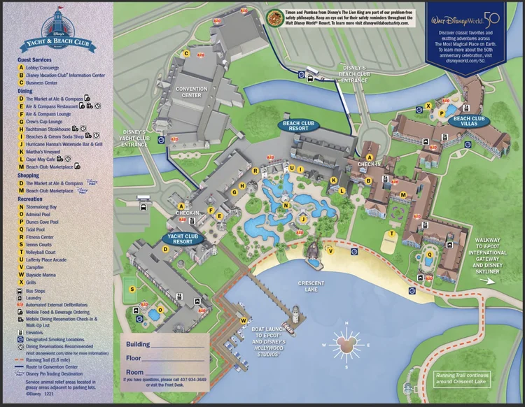 Disney's Yacht and Beach Club Resort Map