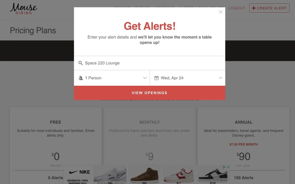 MouseDining Review - Booking Hard to Get Dining Reservations