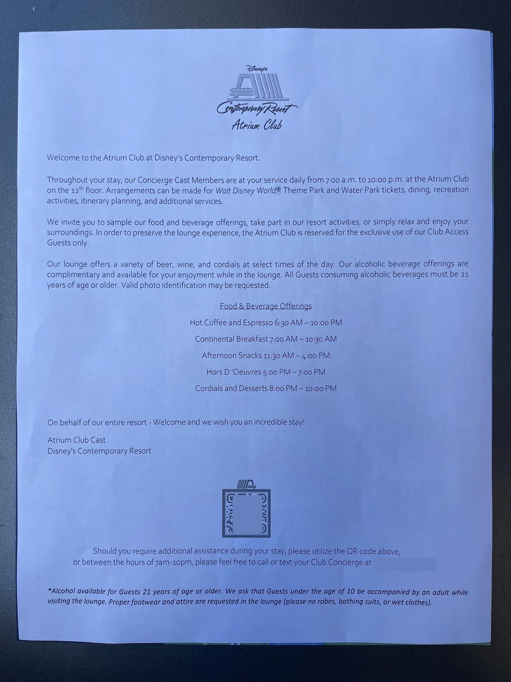 Review of Atrium Club Level at Disney's Contemporary Resort