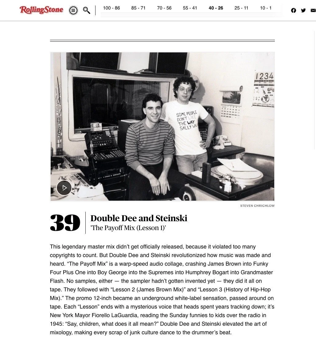 Double Dee and Steinski Official Site — Double Dee & Steinski News