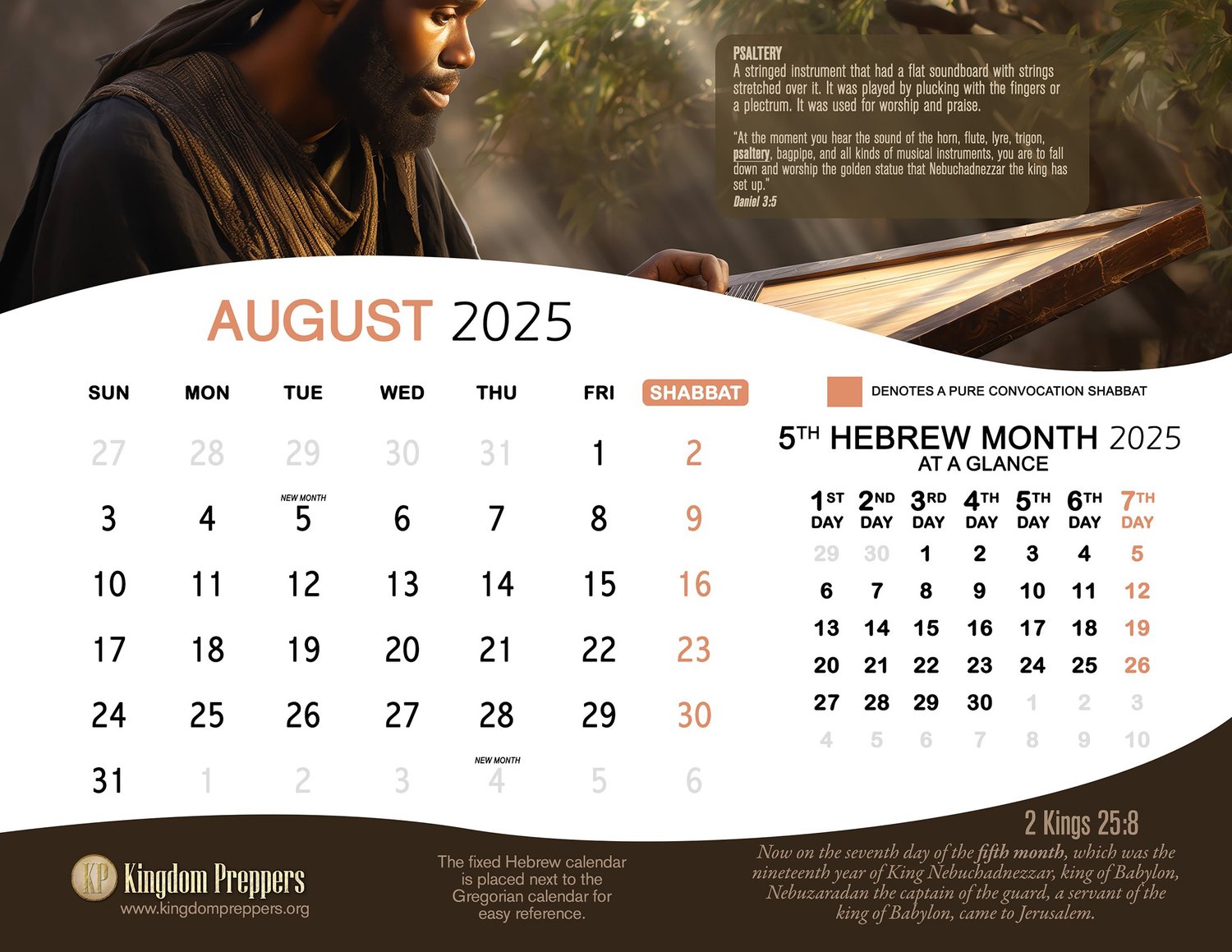 Hebrew Israelite Calendar (2025-2026) — Kingdom Preppers