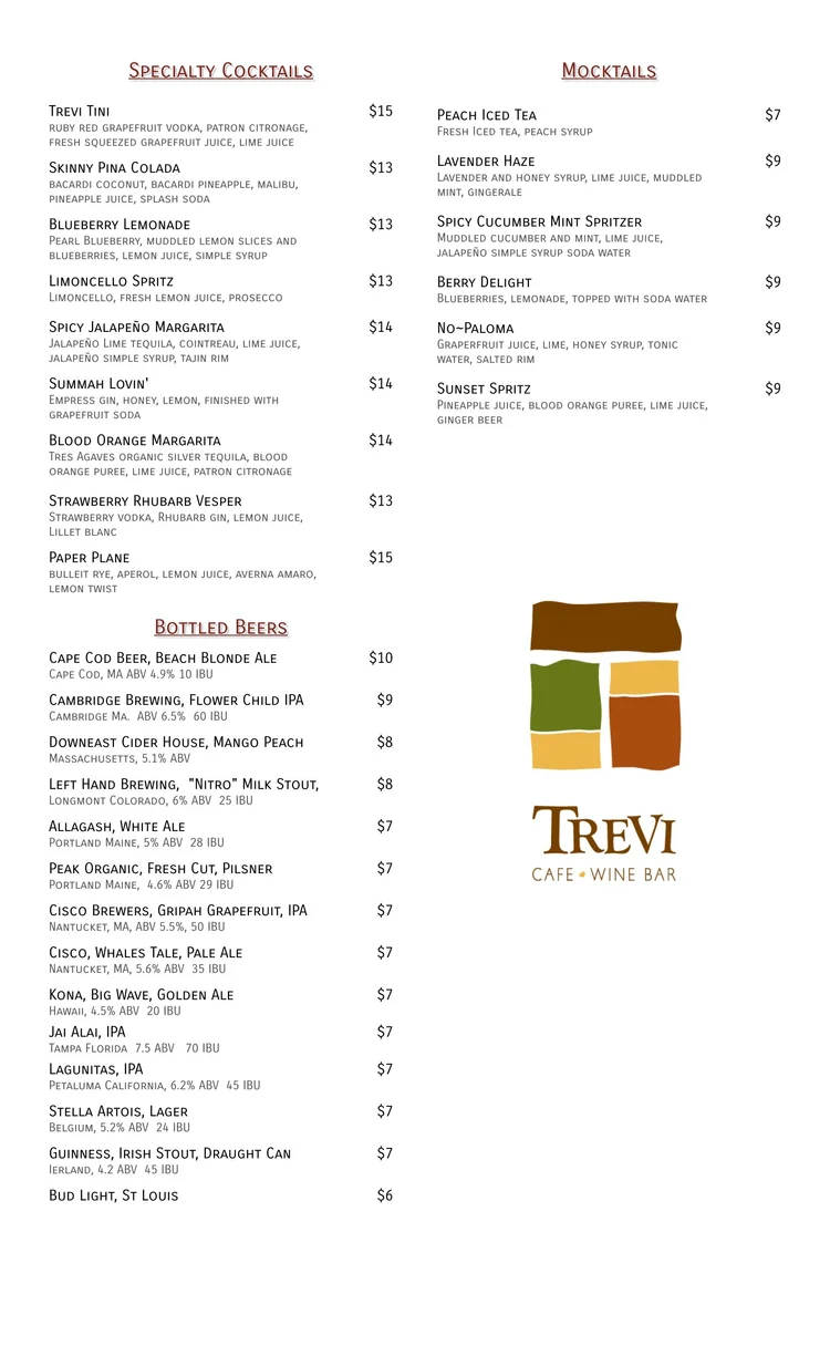 Cocktails and Beer — Trevi Cafe | Wine Bar