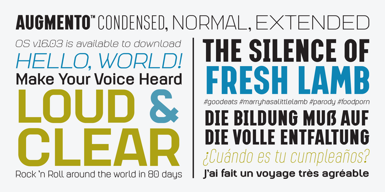 Augmento™ Rectangular, Contemporary Display Sans Serif