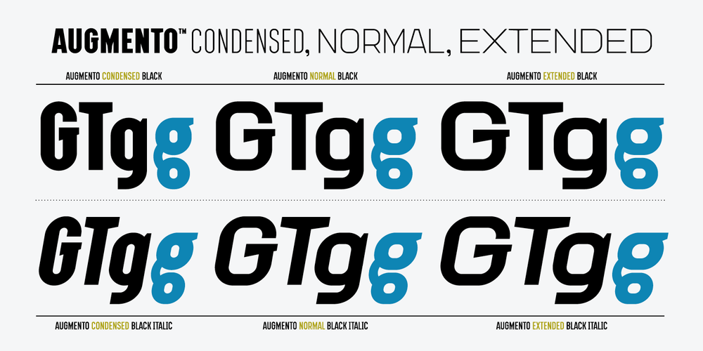 Augmento™ Rectangular, Contemporary Display Sans Serif