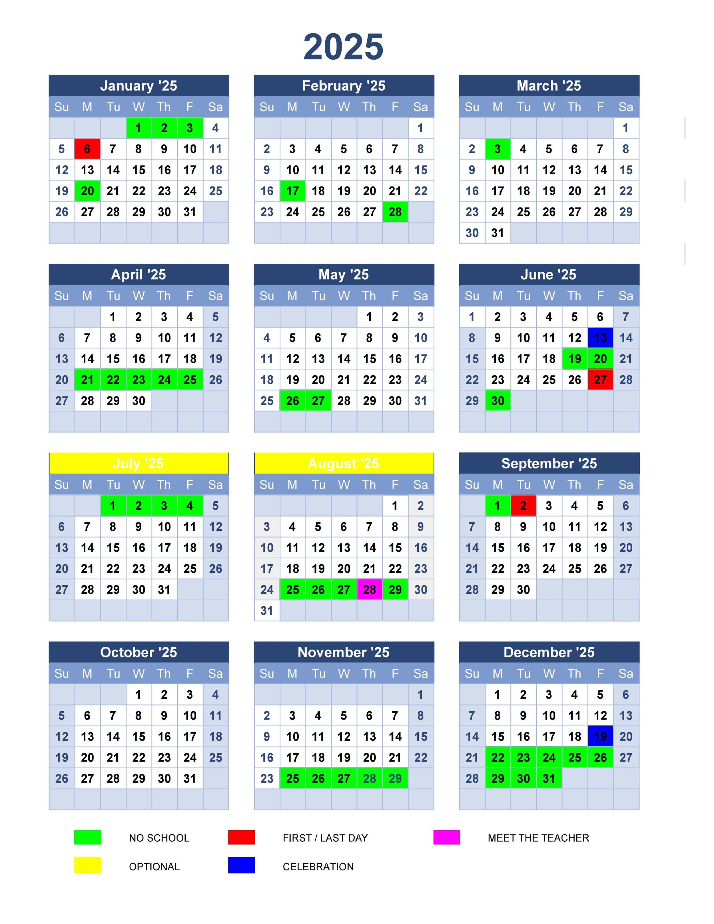 Calendar 2025 — Language Planet Montessori