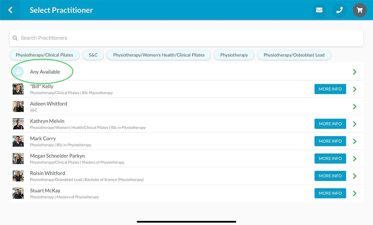 Thrive Class Bookings — Total Physiotherapy