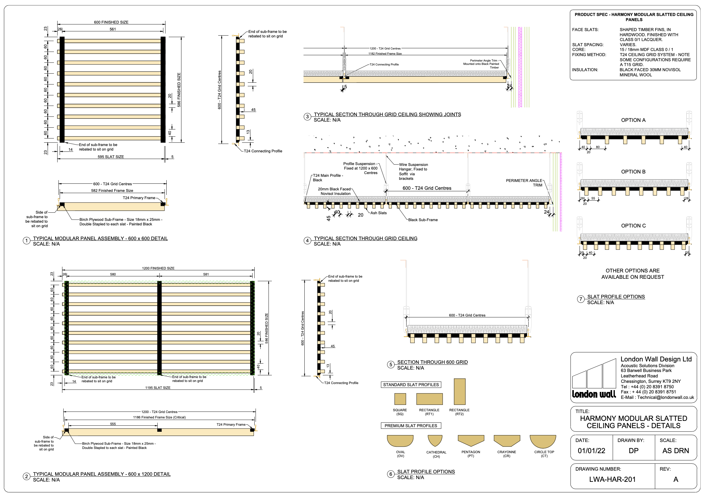 Harmony Slatted Modular Wall & Ceiling Panels | London Wall