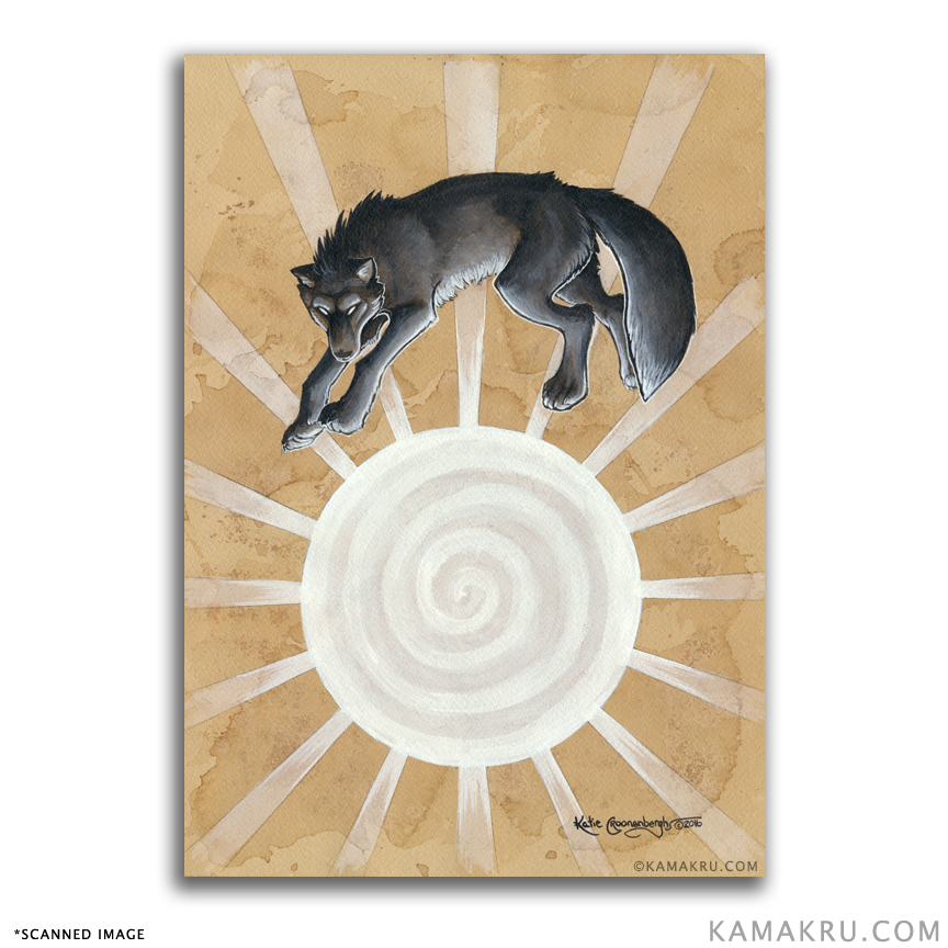 Skoll the black wolf who eats the sun original black and white sepia ...