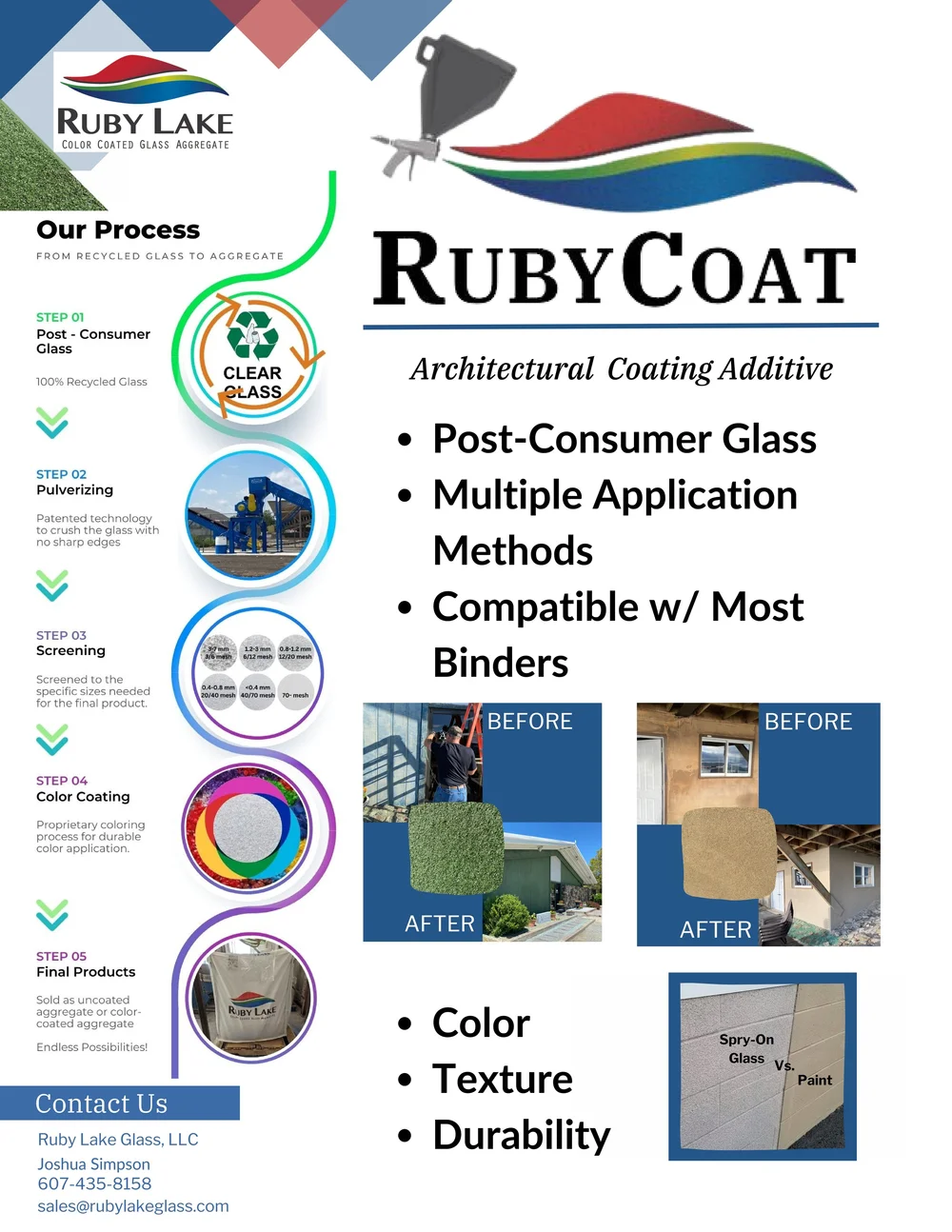 Glass Aggregate Architectural Finishes | Ruby Lake Glass