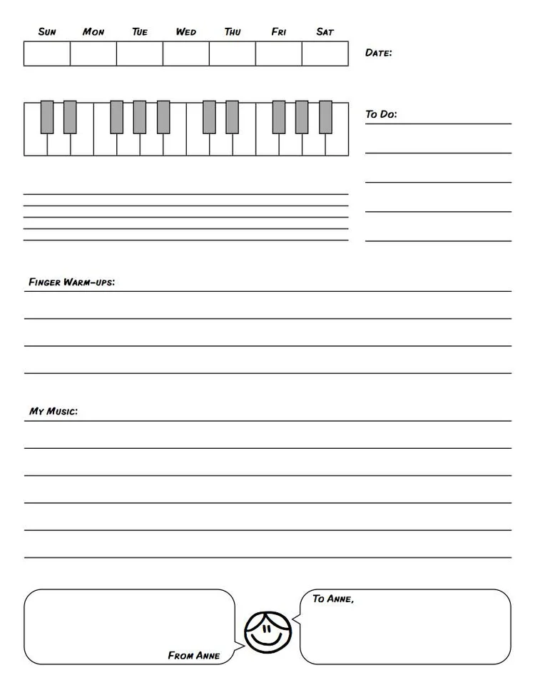 Piano Assignment Sheets | Ashley Danyew