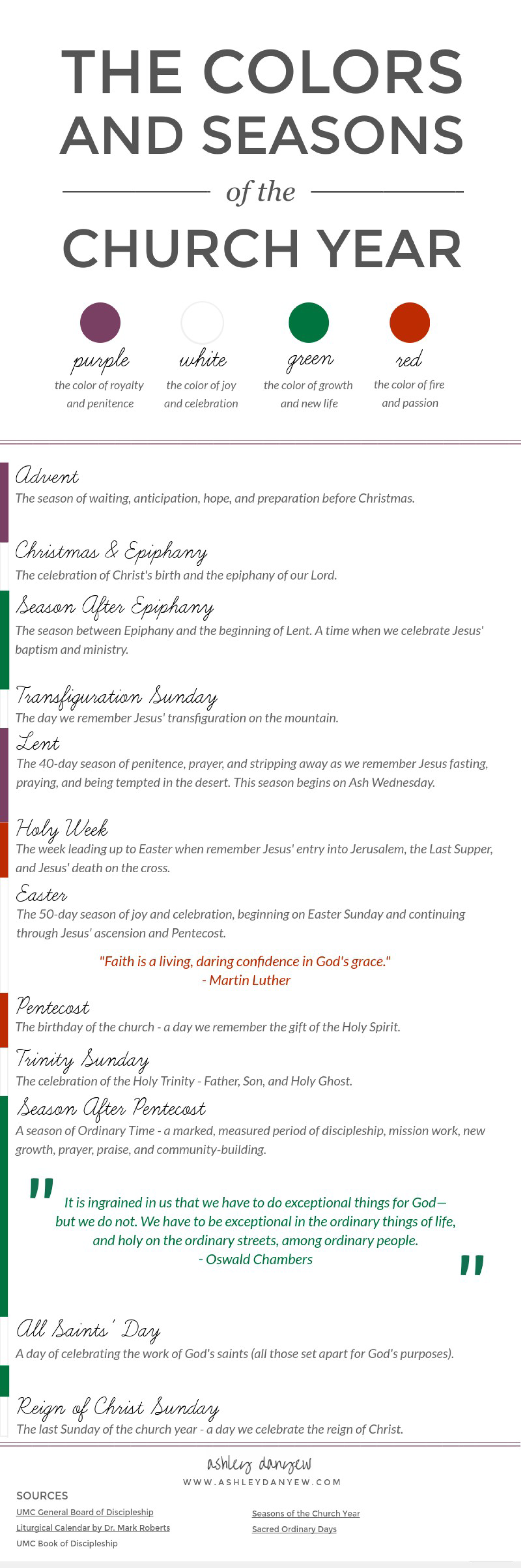 The Colors and Seasons of the Church Year [Infographic] | Ashley Danyew