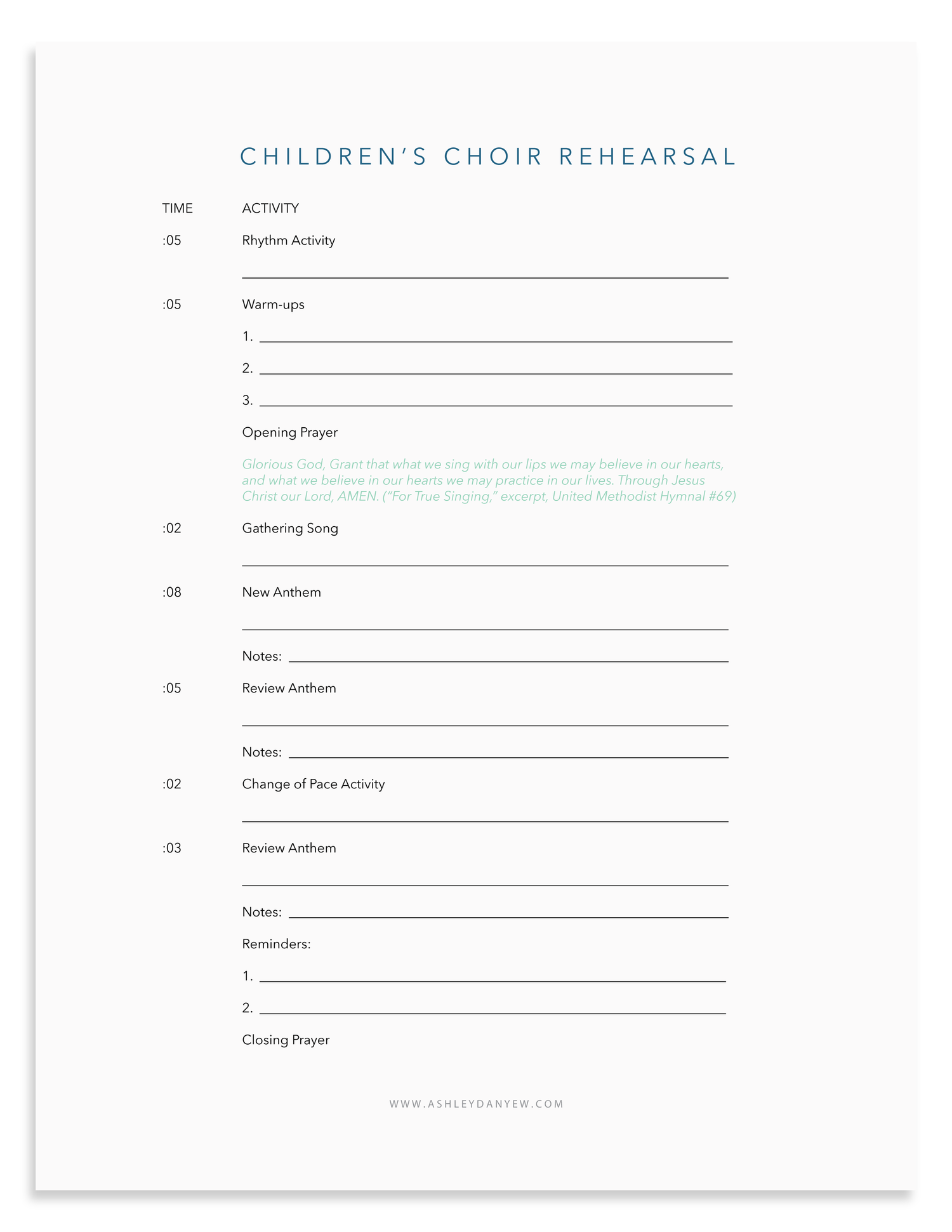 How to Create a Children's Choir Rehearsal Plan | Ashley Danyew