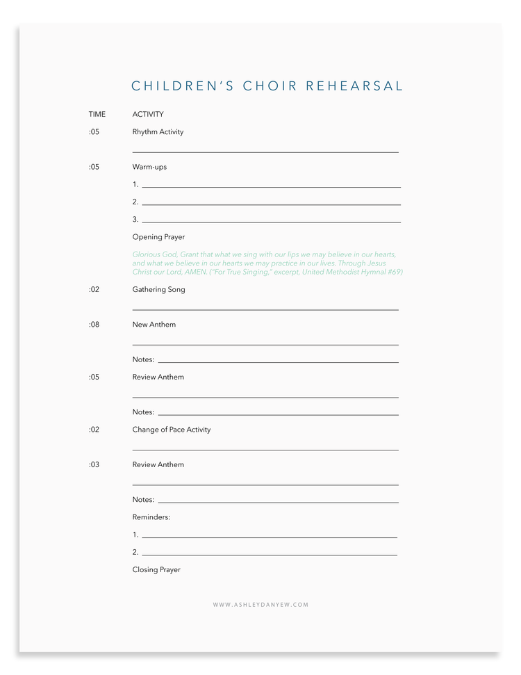 How to Create a Children's Choir Rehearsal Plan | Ashley Danyew