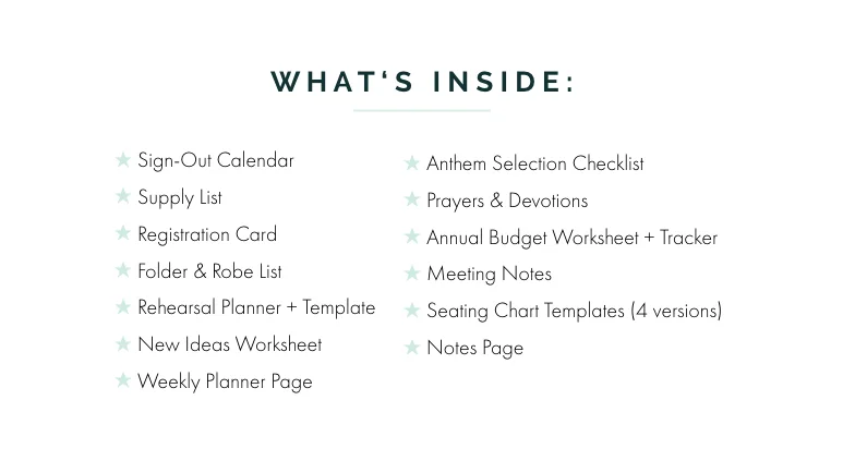 Choir Seating Chart Template