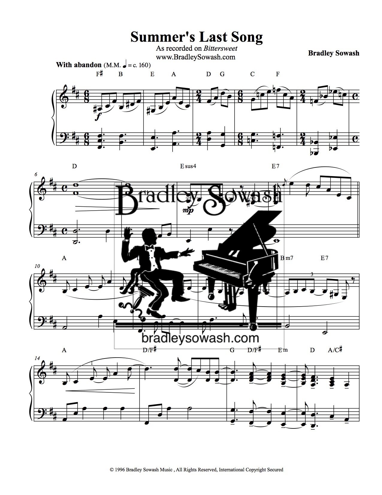 Summer's Last Song, solo piano — Bradley Sowash Music