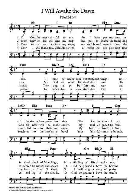 I Will Awake the Dawn (Psalm 57) — Josh Sparkman