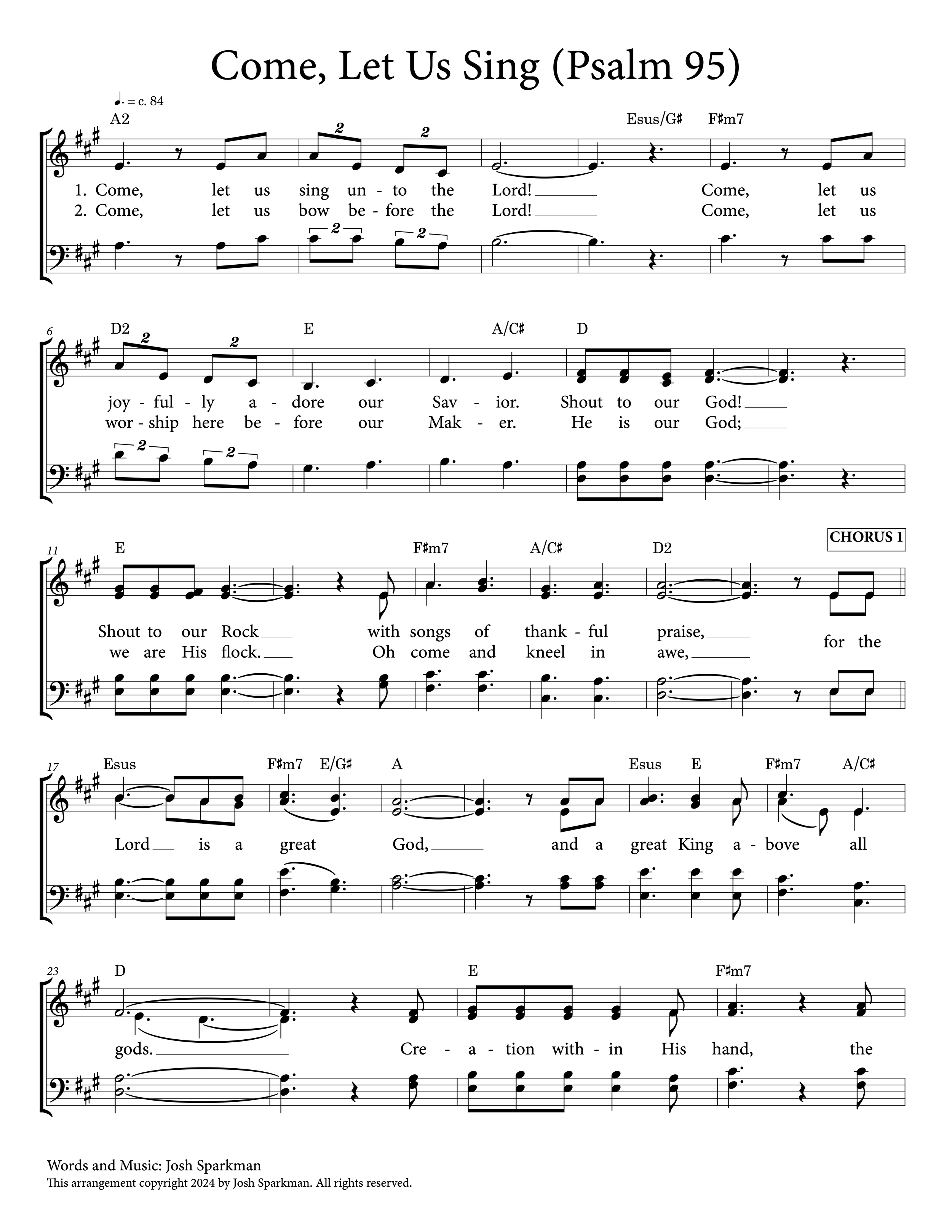 Come, Let Us Sing (Psalm 95) — Josh Sparkman