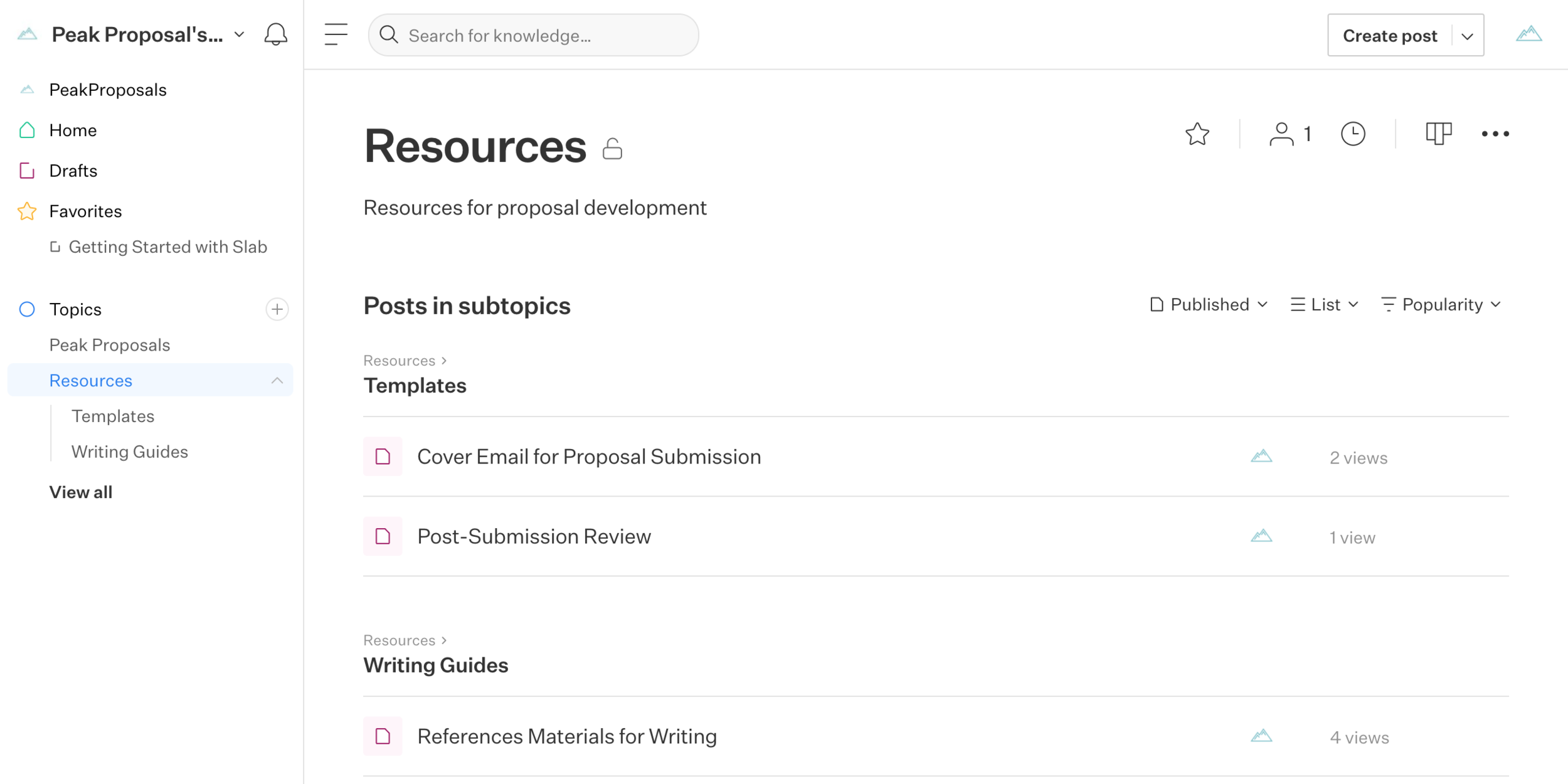 Simplify Your Knowledge Management System with Slab — Peak Proposals