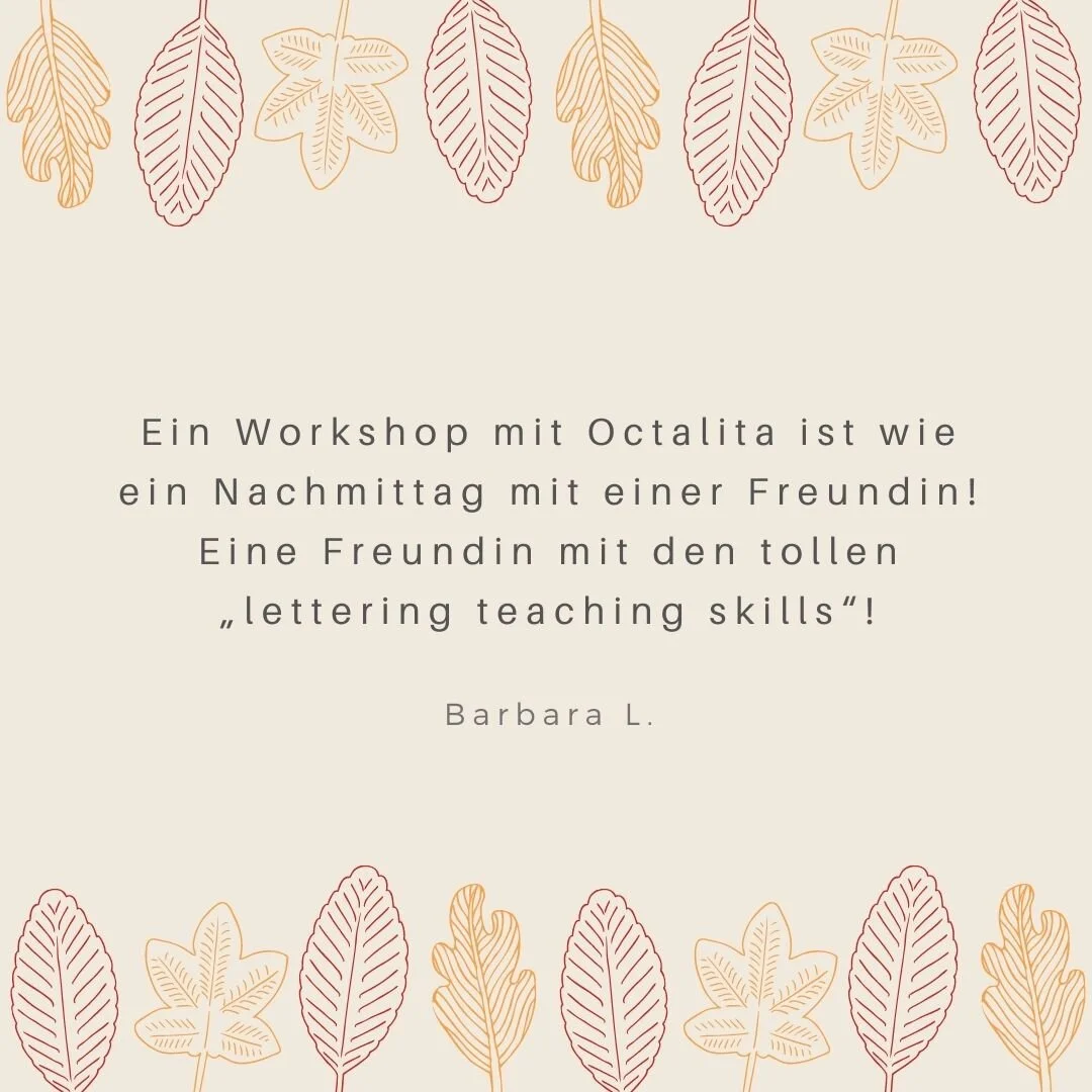 Octalita Brush Calligraphy & Hand Lettering Workshop in Vienna and Geneva