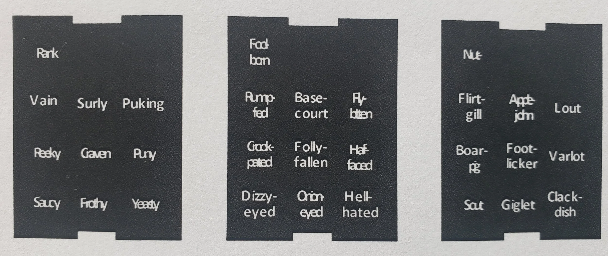Shakespeare Insult Generator — Branching Out Wood