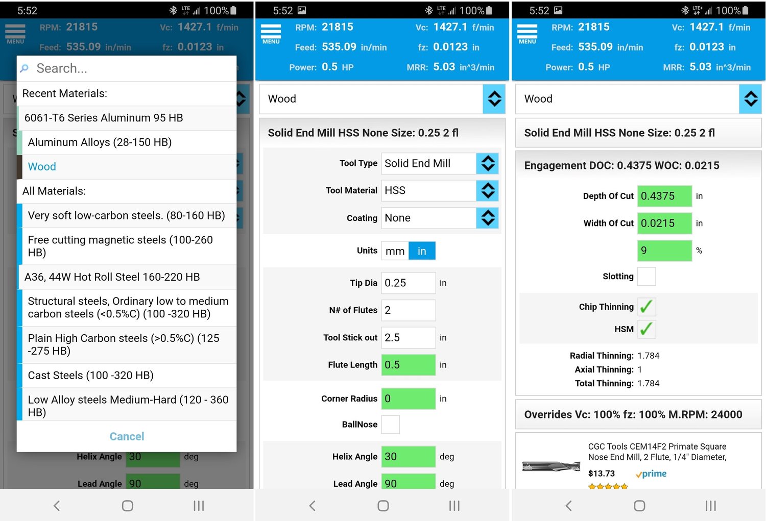 Feeds & Speeds — Branching Out Wood