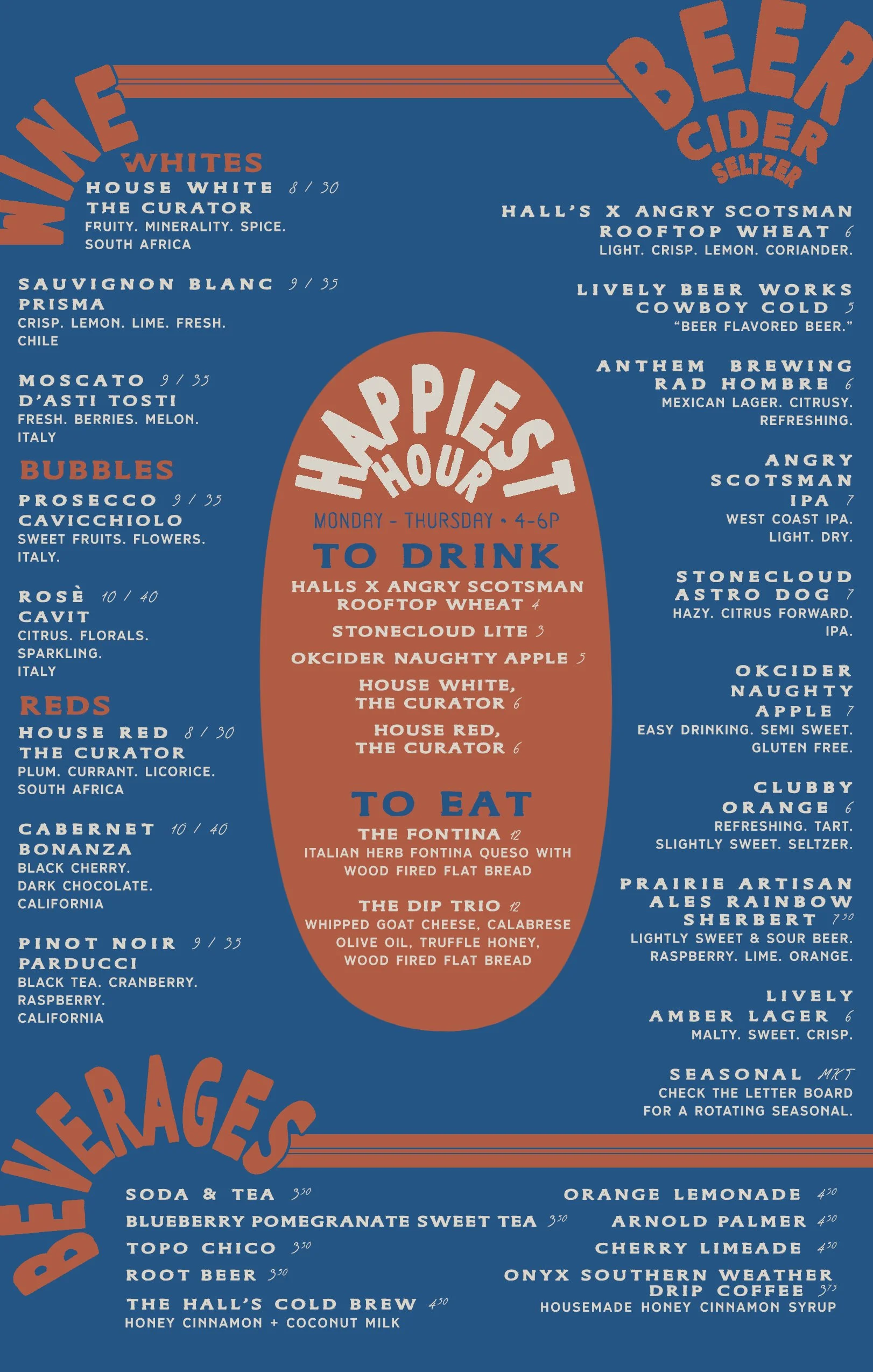 MENU — The Hall's Pizza Kitchen