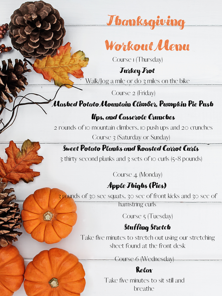Thanksgiving Workout Menu — Powerlady Fitness
