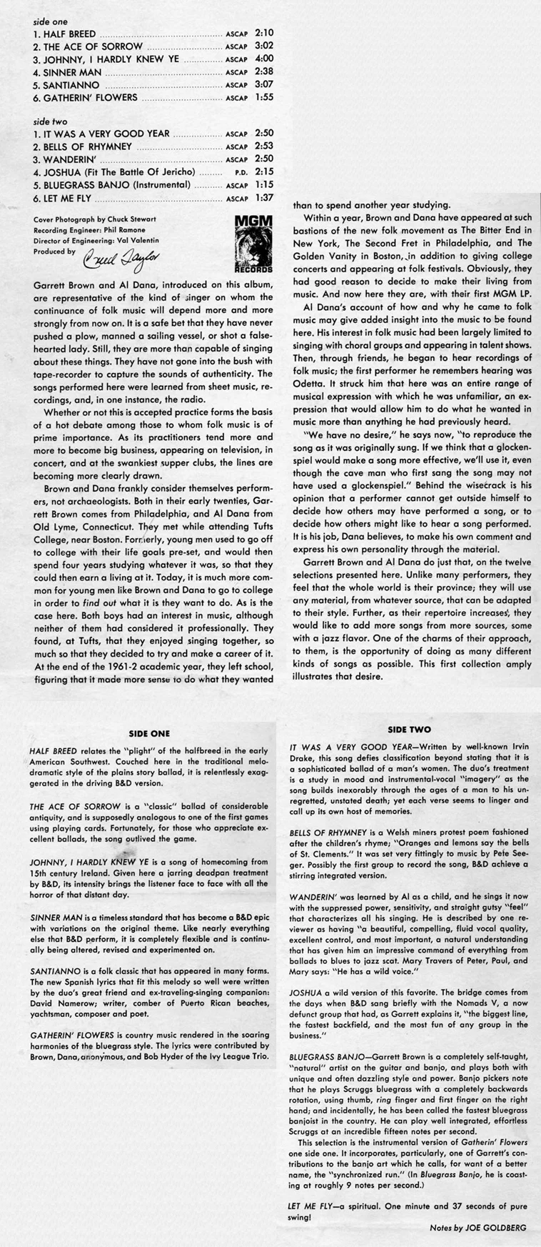 Liner Notes — Brown & Dana