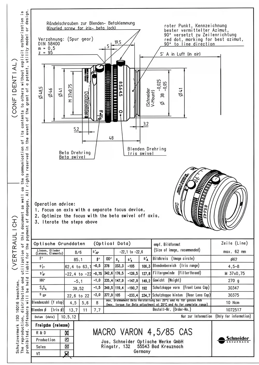 Schneider Kreuznach Macro Varon 4.5/85 CAS Lens — Close-up Photography