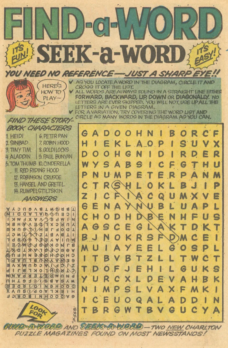 Charlton's "Find-a-Word" Puzzle Page! — Sequential Crush