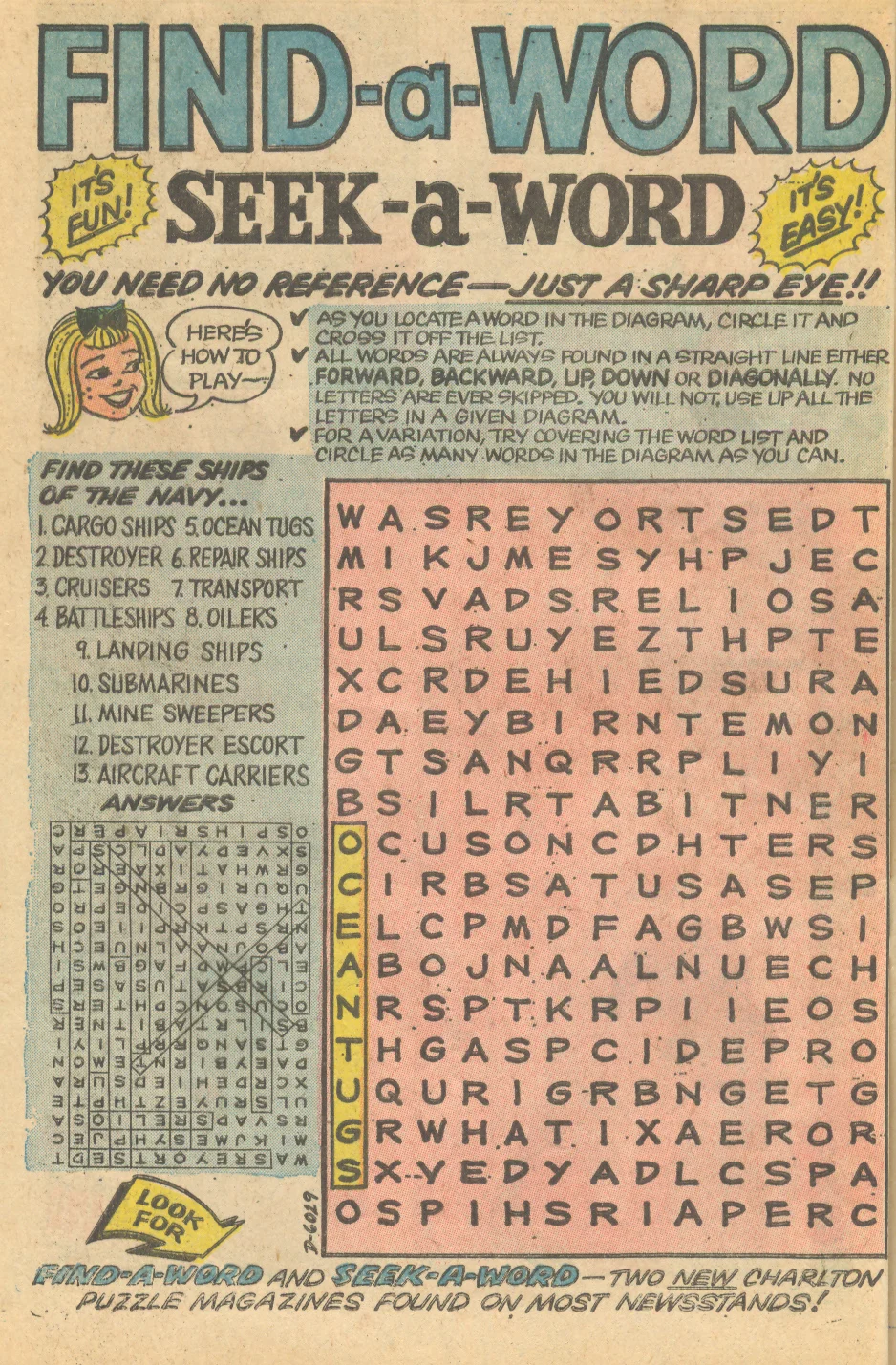 Charlton's "Find-a-Word" Puzzle Page! — Sequential Crush