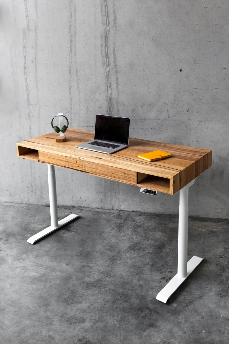 Custom Built Standing Desks Australia. Beautifully crafted wooden tops.